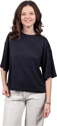 Circolo 1901 Femme, Tops, Noir, Taille: 42 FR T-shirt Boxy Jersey