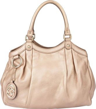 Gucci Crossbody Bags - Gucci Metallic Pink Leather Sukey Handbag - Gr. unisize - in Gold - f&uuml;r Damen
