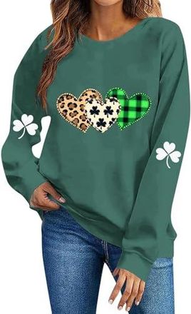 Generic Sweat-shirt &agrave; noeud pour femme - Chemise de la Saint-Patrick - Pull fantaisie amusant &agrave; manches longues - Col rond - Chemisier imprim&eacute; avec noeud - Tu
