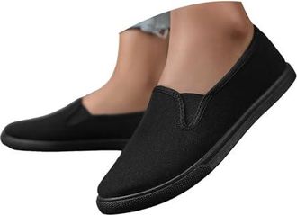 Generic Chaussures basses &agrave; enfiler pour femme - Baskets tendance en toile d&eacute;contract&eacute;es pour femme - Confortables - Respirantes - Semelle int&eacute;rieure rembourr