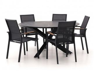 Bellagio la vita attrattiva Bellagio Albinea/Lodola &oslash;150cm dining tuinset 6-delig stapelbaar