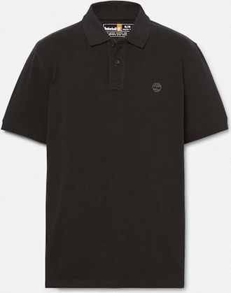 Timberland Millers River Kurzarm-Polohemd aus Pikee für Herren in Schwarz, Herren, Schwarz, Größe