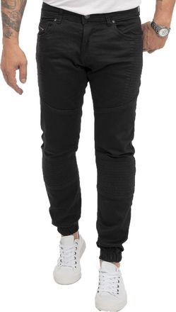Rock Creek Herren Jeans Tapered Fit Stretch Jeans M&auml;nnerhose Herrenjeans Denim Hosen Herrenhose Joggerjeans Stonewashed RC-2187 Schwarz W34 L34