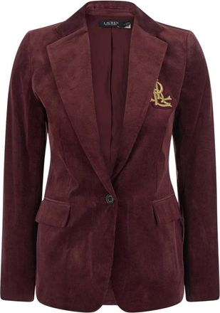 Ralph Lauren Blazer en velours c&ocirc;tel&eacute; 14 c&ocirc;tes - Femme - Vestes - Rouge - Taille: 36 FR