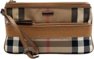 Burberry Pre-owned House Check Canvas Clutch - Femme - Pre-owned - Beige - Taille: ONE Size