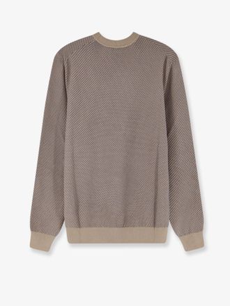 HUGO BOSS Mens Silk And Cotton Blend Sweater Beige