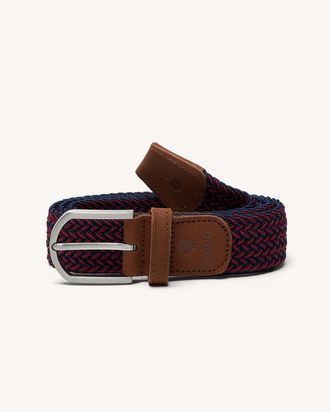 Faguo Ceinture tress&eacute;e rouge fonc&eacute; et marine