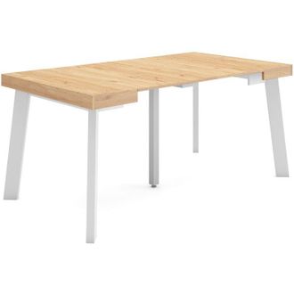 Skraut Home Skraut Home - Table console extensible, Console meuble, 160, Pour 8 personnes, Pieds en bois, Style moderne, Ch&ecirc;ne