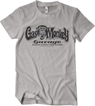 Gas Monkey Garage Officiellement sous Licence Logo T-Shirt pour Hommes (Gris Tempête), X-Large