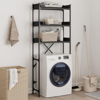 vidaXL Vidaxl - tag&egrave;re de lave-linge noir 67x25x163 cm bois ding&eacute;nierie