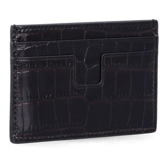 Tom Ford Homme, Accessoires, Brun, Taille: ONE Size Card Holder Nubuk