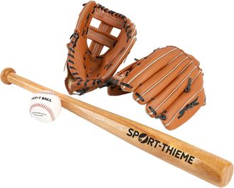 Sport-Thieme Teeball Set Junior | F&uuml;r Training u. Freizeit | 2 Ausf&uuml;hrungen | Schwarz Gelb | F&uuml;r Baseball Teeball u. Softball | Komplettset mit Schl&auml;ger Ball und T