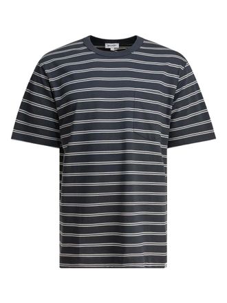 Norse Projects t-shirt rayé à poche poitrine - Gris