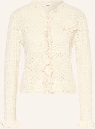 BA&SH Ba&Sh Strickjacke Soria Mit R&uuml;schen weiss