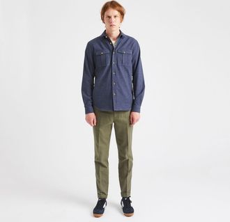 Faguo Chemise &agrave; poches en coton recycl&eacute; marine