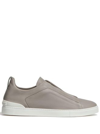 Ermenegildo Zegna baskets SECONDSKIN Triple Stitch en cuir - Gris
