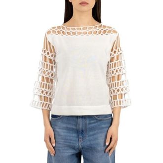 LuckyLu Ma07Co Maglia - - Blouses & Shirts - Damen - Wei&szlig; - L