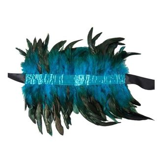 Generic &Eacute;charpe 2026 pour femme style gothique avec plumes Noir Accessoire de bal de fin dann&eacute;e, d&eacute;corations de costume, BK5., Taille unique