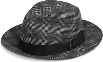 Borsalino fédora à détail de ruban - Gris