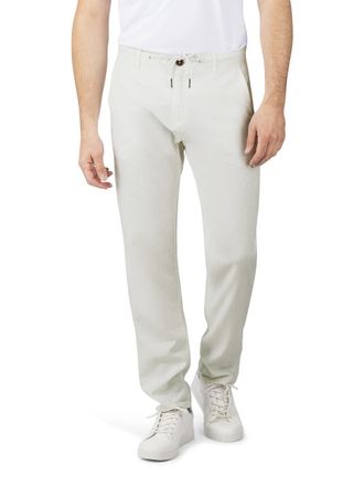 Riverso Leinenhose Herren lang Regular Fit RIVMarco Sommerhose Freizeithose Einfarbig, Größe:5XL, Farbe:White
