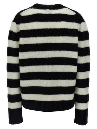 Marc Jacobs Striped Alpaca Wool Blend Sweater - Black