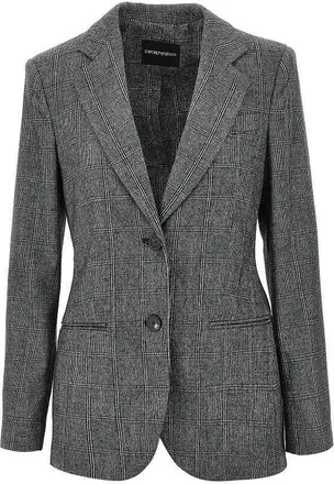 Emporio Armani Wool-blend single-breasted flannel jacket Woman 40