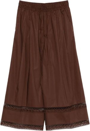 Twinset Femme, Pantalons, Brun, Taille: 40 FR Pantalon &agrave; bordure en dentelle