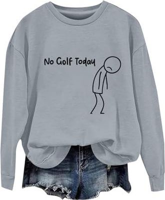 Generic Sweat-shirt basique &agrave; manches longues et col rond pour femme - Confortable et d&eacute;contract&eacute; - Pull &agrave; col rond, Cendr&eacute; clair, 3XL