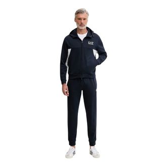 Emporio Armani Ensemble dentra&icirc;nement en pur coton pour l&eacute;t&eacute; avec capuche - Homme - Sport - Bleu - Taille: L