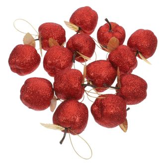 DOITOOL 20 St&uuml;ck Teiliges Weihnachtsbaum-Ornament Realistische Rote Schaumstoff-&auml;pfel Festliche Christbaumschmuck Anh&auml;nger f&uuml;r Weihnachtsdeko und Party Langle