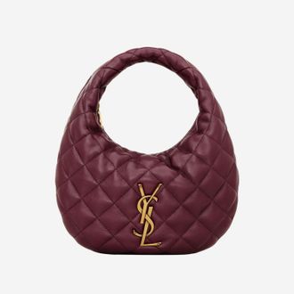 Saint Laurent Womens Handbag Icare Nappa Bordeaux Leather Shoulder Bags