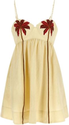 Farm Rio Farm Rio, Femme, Robes, Jaune, Taille: 40 FR Mini-robe brod&eacute;e Arbre &agrave; Coco