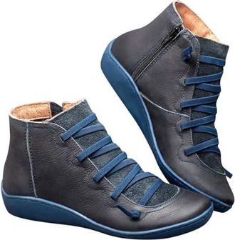 Generic Bottines courtes Chelsea imperm&eacute;ables &agrave; talon carr&eacute; bas pour femme - Antid&eacute;rapantes - Fermeture &eacute;clair lat&eacute;rale - Soutien de la vo&ucirc;te plantaire - Bott
