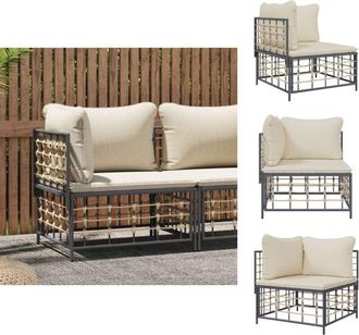 vidaXL Garten-Ecksofa mit Beige Kissen Poly Rattan - Gartensorgen - Eckcouch - Lounge Möbel - Gartenlounge - Außenbereich