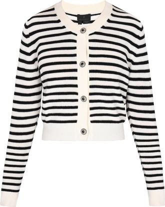 Dreimaster Dreimaster Strickjacke Frauen cremewei&szlig;er schwarzer Streifen
