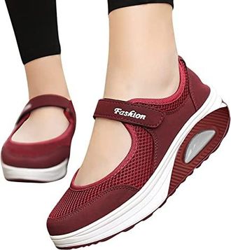 Generic Chaussure Femme Ete Pas Cher Baskets sans LaçAge Légères Et Respirantes Sneakers Semelles Souples Coussin dair Basket Talon Femmes ImpriméEs Couleur U