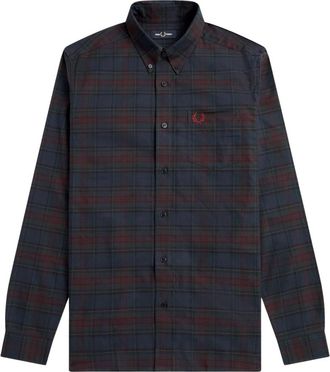 Fred Perry Authentisches Oxford Tartan Hemd - - Shirts - Herren - Blau - S