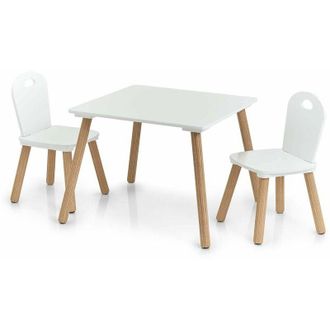 ZELLER Kinder-Sitzgarnitur Scandi MDF/Kiefer wei&szlig;/natur 3tlg
