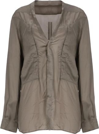 Rick Owens Femme, Blouses et Chemises, Gris, Taille: 36 FR Chemise &agrave; col en V