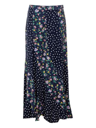 Rixo Gracella floral midi skirt - Bleu