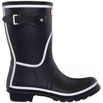 Hunter Kurze Reflektierende Umriss Damen Schwarze Gummistiefel