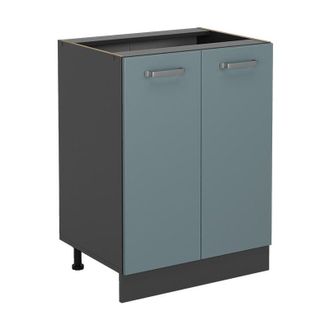 Vicco Meuble bas de cuisine R-Line, Bleu-gris, 60 cm pt Marbre