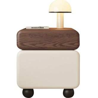 Generic Nachttisch for das Schlafzimmer mit Zwei Schubladen mit verdeckten Griffen. Viel Stauraum, geeignet for Wohnzimmer, Schlafzimmer und Büros. Vintage-Mi