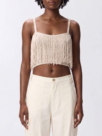Pinko Slim-Fit-Cropped-Top von aus Viskose mit Fransen und eckigem Ausschnitt