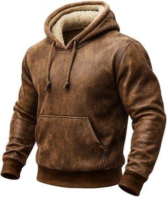 Generic Sweat à capuche surdimensionné pour homme, style vintage, tendance, streetwear, marron, XXL