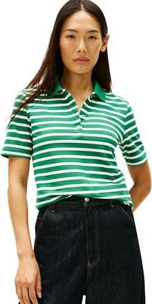 Tommy Hilfiger 1985 Reg Pique Polo SS Ww0Ww43224 S/S, Green (Nouveau Green/Ecru STP), XXL Womens