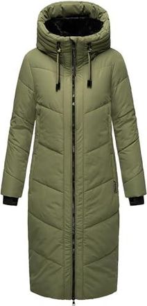 Marikoo Nadaree Manteau dhiver chaud matelassé pour femme avec capuche réglable et col haut Tailles XVI XS-XXL, feuille dolive, XL