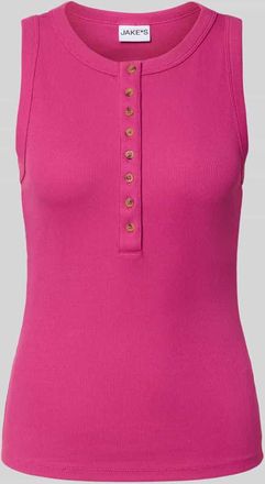 Jake*s Casual Tanktop mit Knopfleiste