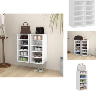 vidaXL Vidaxl - Schuhschr&auml;nke 2 Stk. Wei&szlig; 31,5x35x70 cm Holzwerkstoff - Schuhschrank - Schuhregal - Aufbewahrung - Garderobe - Wohnraumorganisation