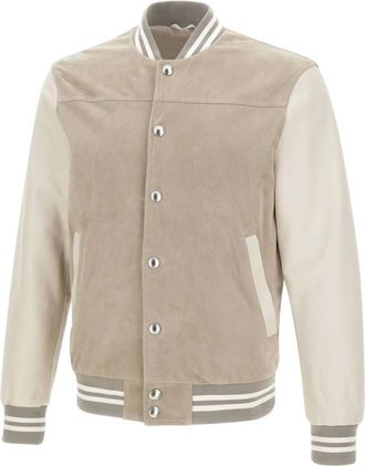 Eleventy Homme, Vestes, Gris, Taille: XL Leather Vestes